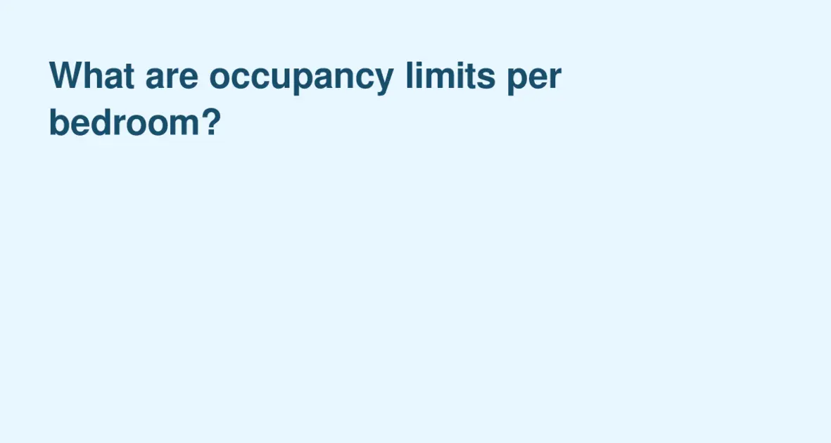 New Apartments | What are occupancy limits per bedroom?