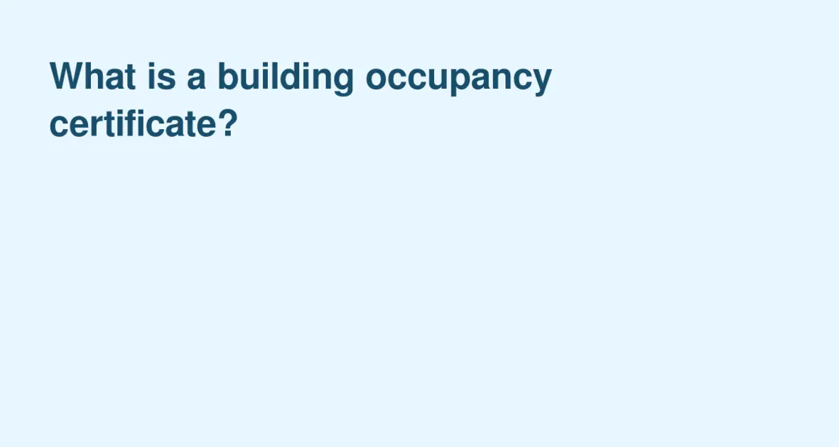 New Apartments | What is a building occupancy certificate?